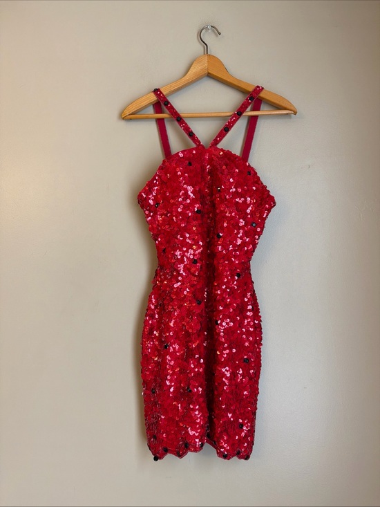Scala | Dresses | Vintage 9s Y2k Scala Red Sequin Beaded Mini Formal ...